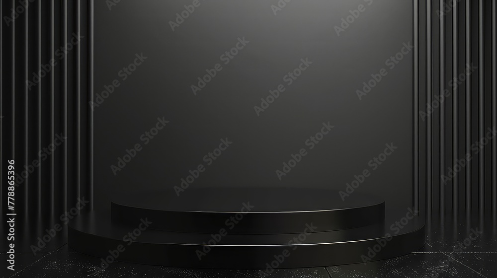 podium, large angle of inclination of the podium with grey background ...