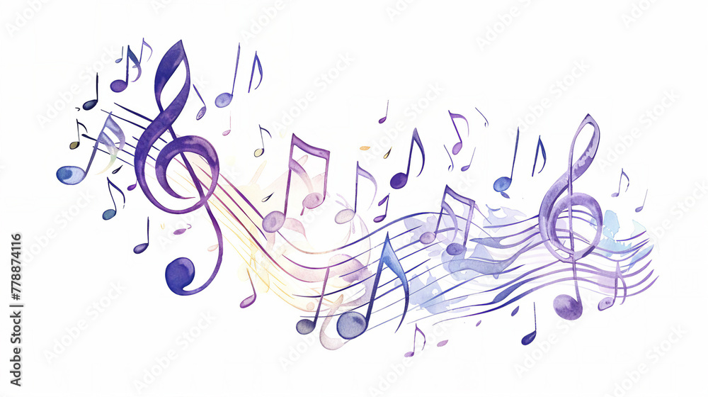 Intricate Music Note Doodle Design Element on White Background ...