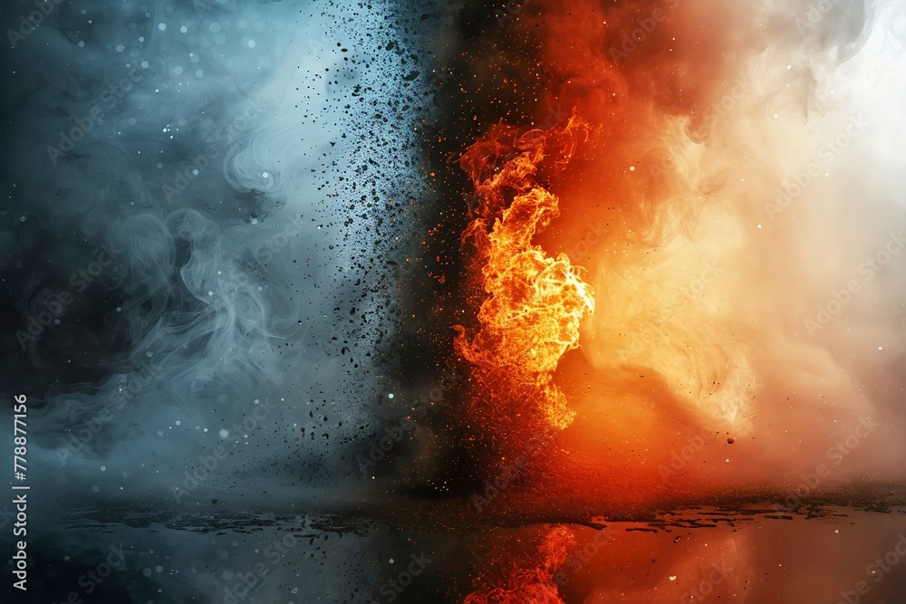 Create a piece that visually represents conflict through sharp angles ...