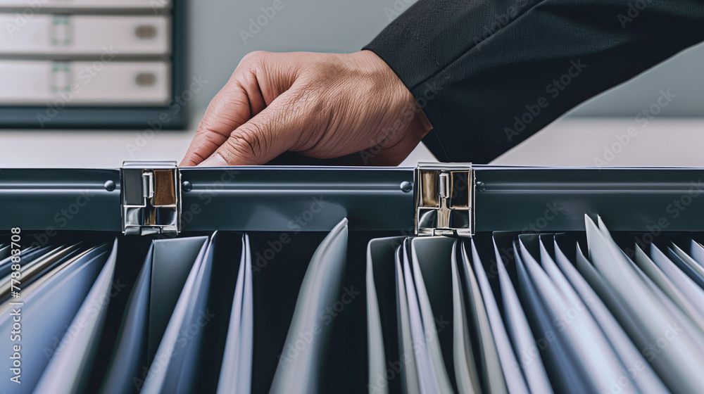 Title: "Document Retrieval" Art Description: Closeup of hands pulling ...