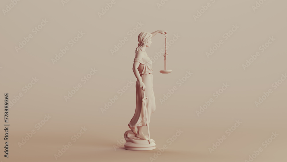 Lady justice judicial system classic statue woman soft tones beige ...