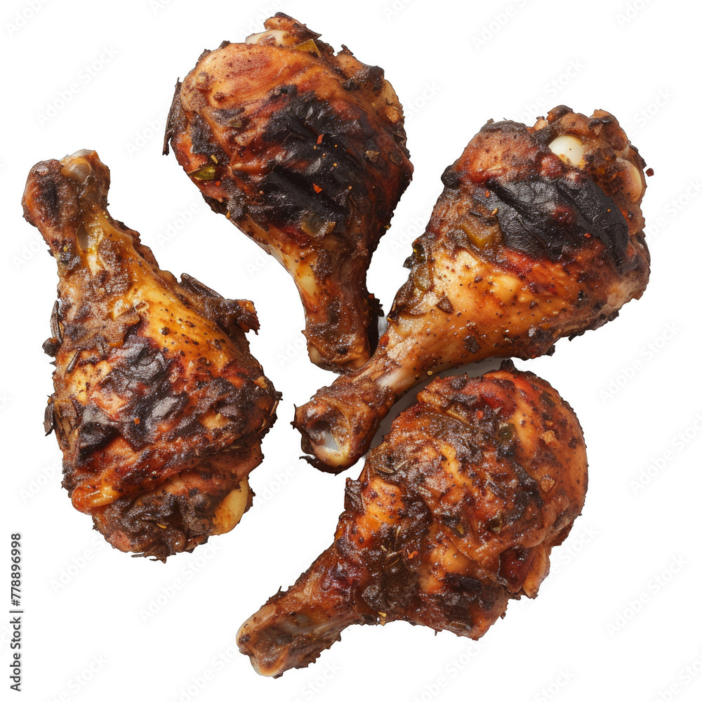 Jamaican jerk fried chicken isolated on transparent background ...