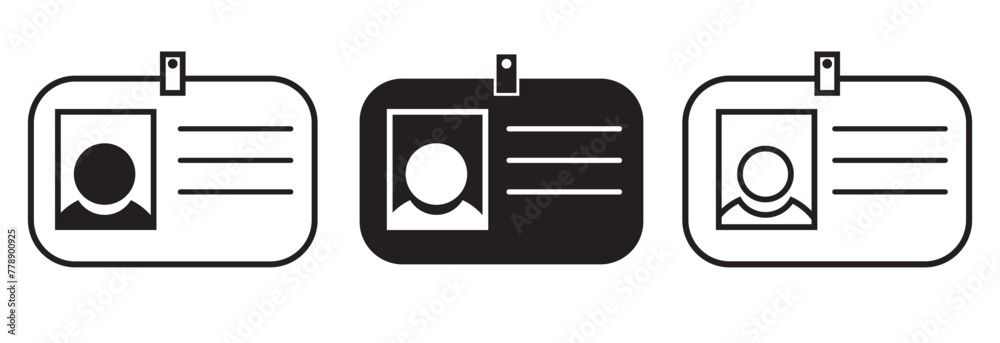 ID Card icon set. ID Card icon collection. Driver's license ...