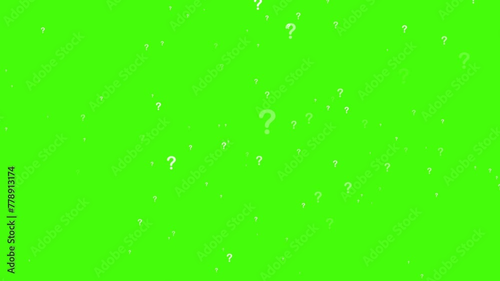 Question marks Animation moving on alpha channel green screen ...