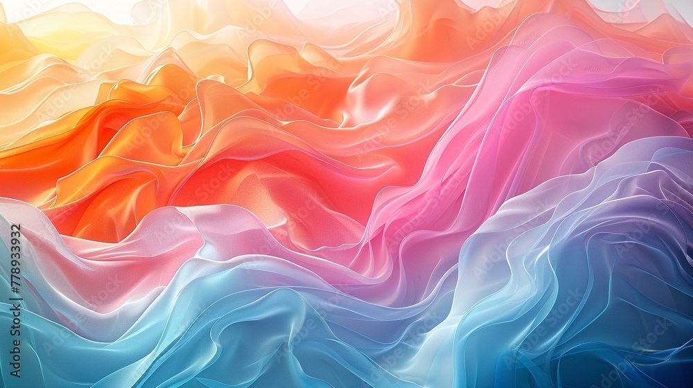 Layers of translucent colors fading into each other ,3DCG,high ...