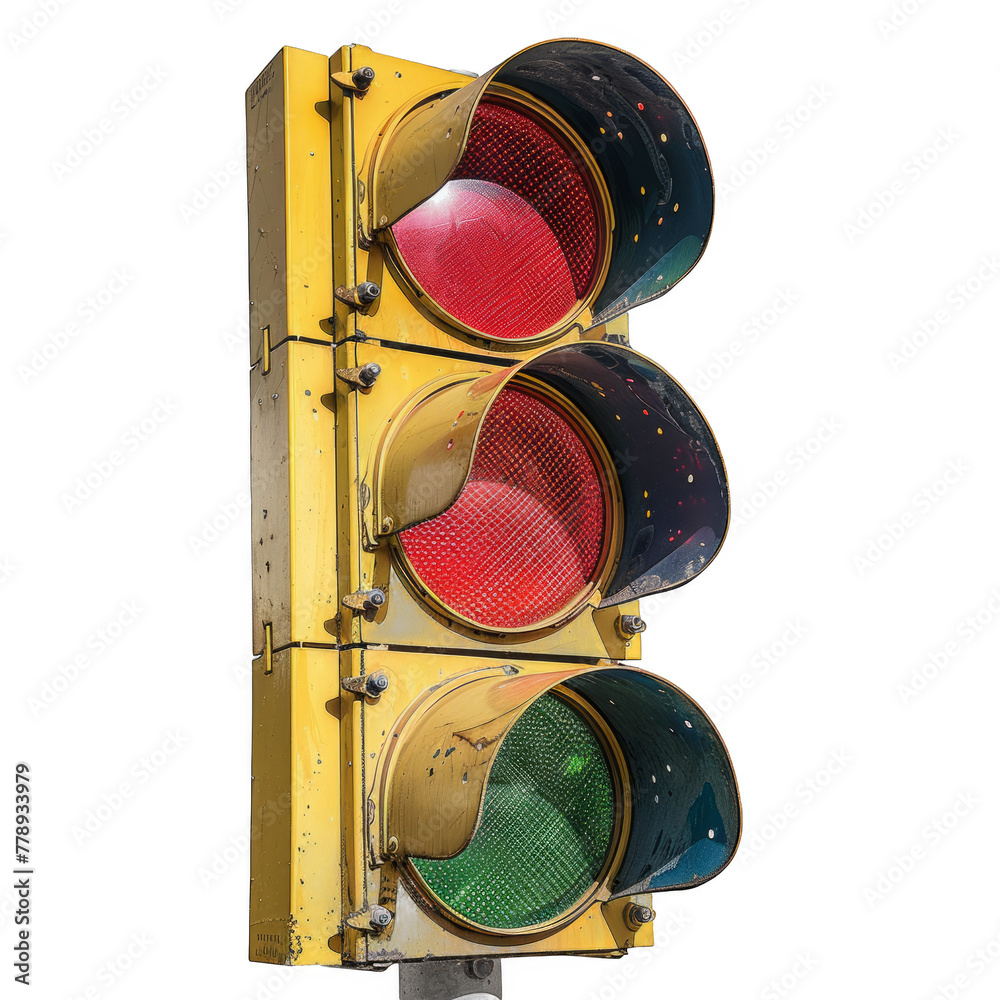 Isolated traffic light on clear background. Crucial indicator for ...