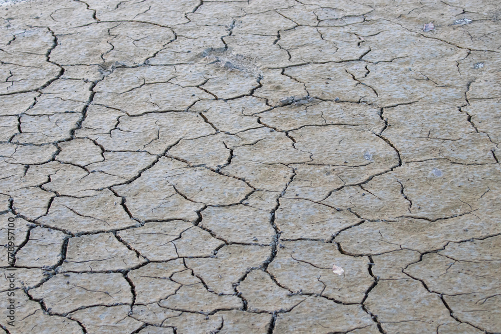 Nature texture - Mud crack, Cracks on the surface of the soil Caused by ...