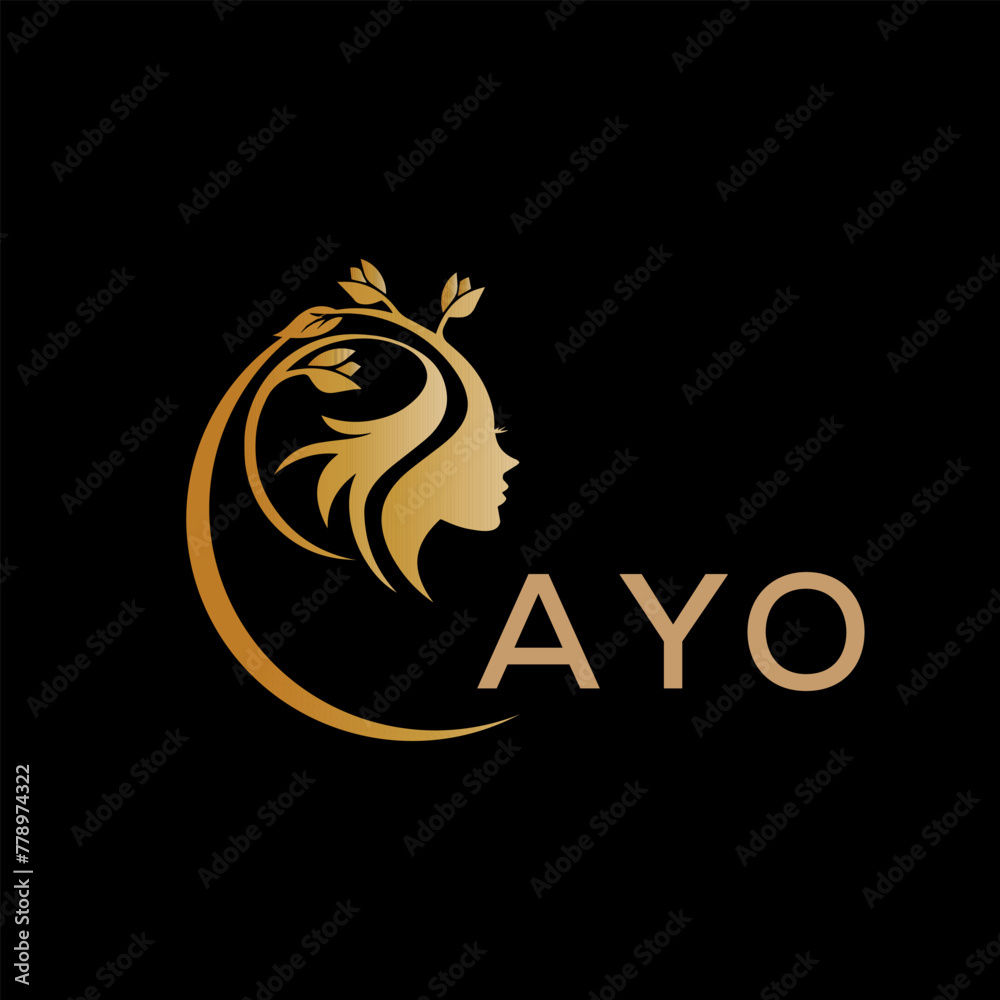 AYO letter logo. best beauty icon for parlor and saloon yellow image on ...