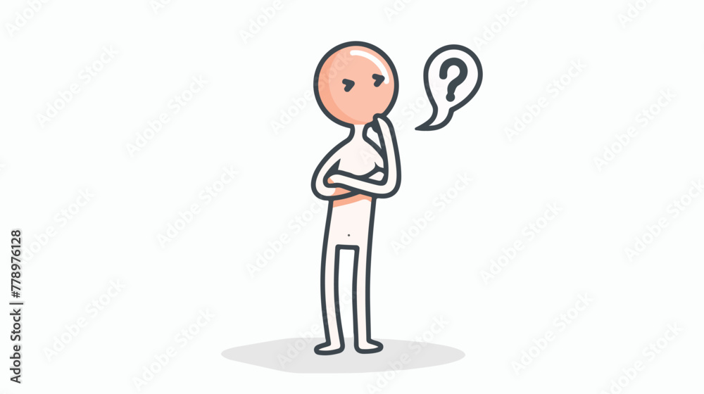 Stick figure in thinking posture. Stick man thinkin Stock Vector ...