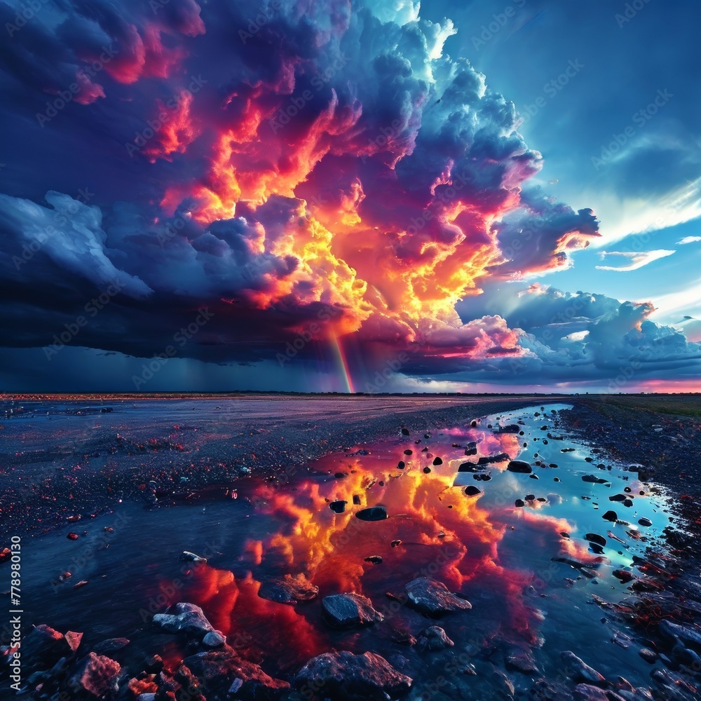 Atmospheric phenomenon capturing a prismatic dispersion of light ...