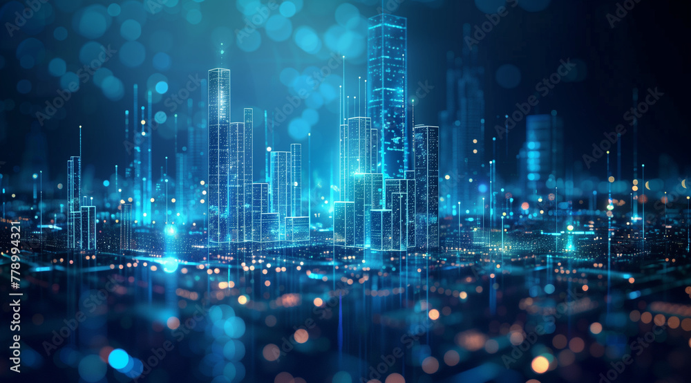 Depicts three-dimensional cyberspace digital world with internet ...