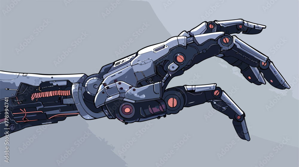 Terminators like hand 2d flat cartoon vactor illust Stock Vector ...