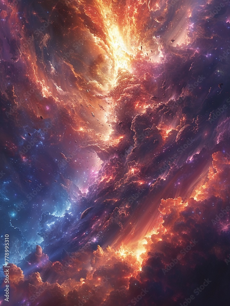 Cosmic conflict erupting between rival factions in intergalactic ...