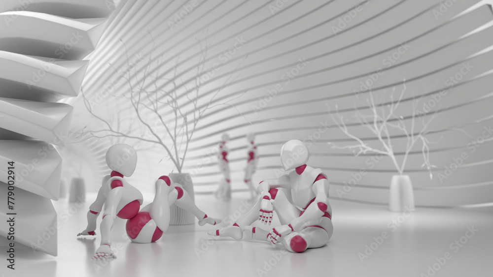 Humanoid robots thrive in a surreal realm, amidst avant-garde ...