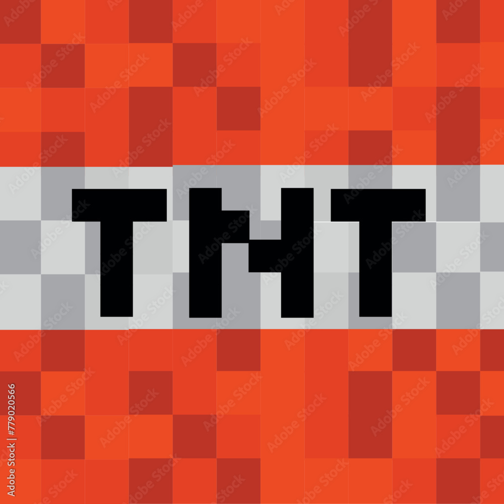 Bricks and TNT 3d. Pixel background. The concept of games background ... Bricks and TNT 3d. Pixel background. The concept of games background ...