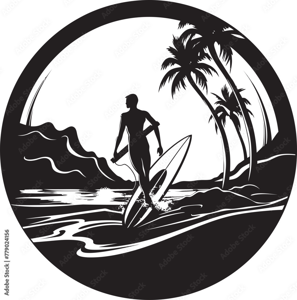 Surfing Expression Guy Surfing Vector Logo Inspiration Wave Wavelength ...