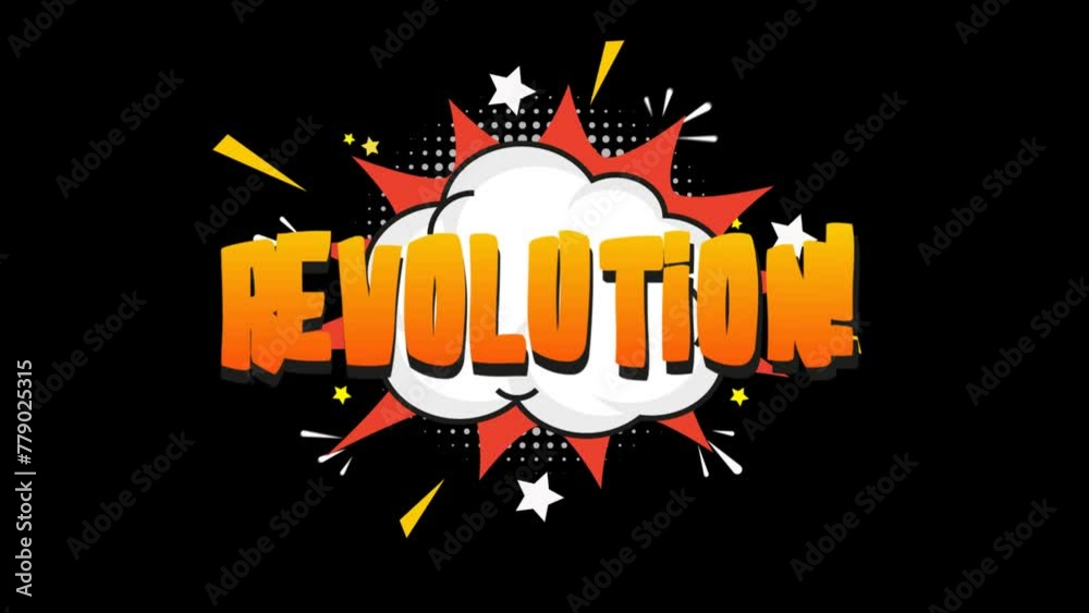 Vidéo Stock REVOLUTION - Comic strip cartoon animation Pop Art text ...