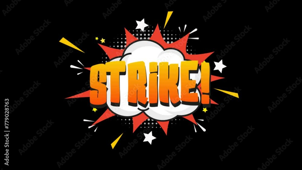 STRIKE - Comic strip cartoon animation Pop Art text message video 4K ...