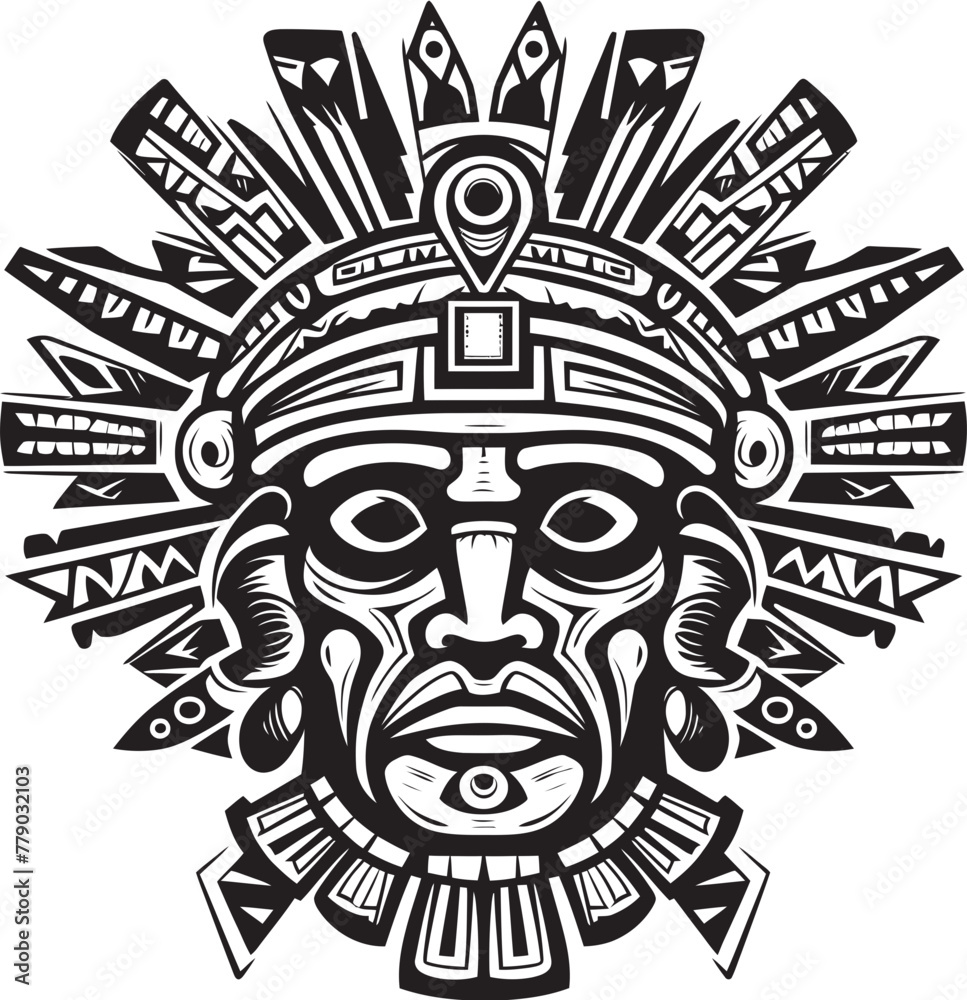 Timeless Aztec Symbols Vector Logo Representations Historic Aztec ...