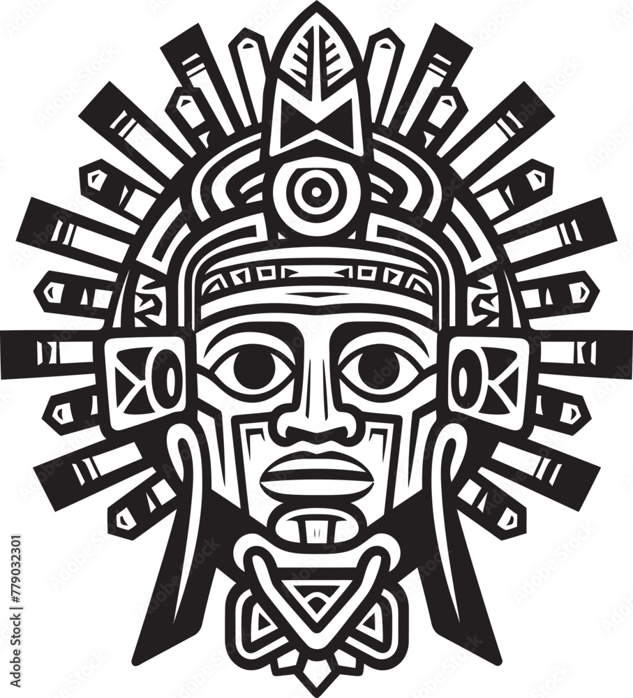 Ancient Aztec Drawings Iconic Vector Logo Designs Legacy of Aztec ...