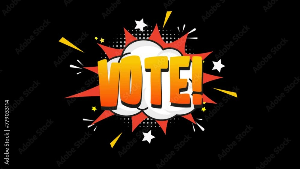 VOTE - Comic strip cartoon animation Pop Art text message video 4K ...