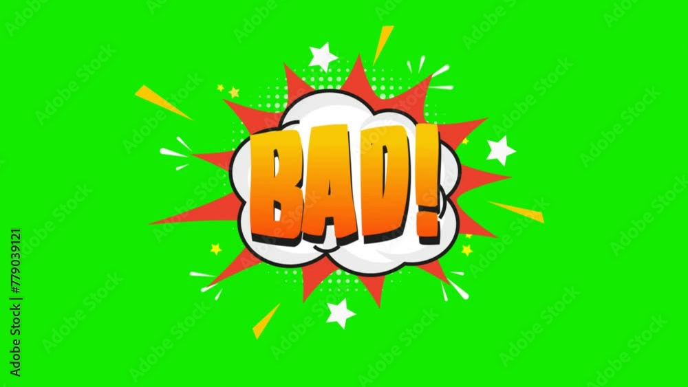 BAD - Comic strip cartoon animation Pop Art text message video 4K ...