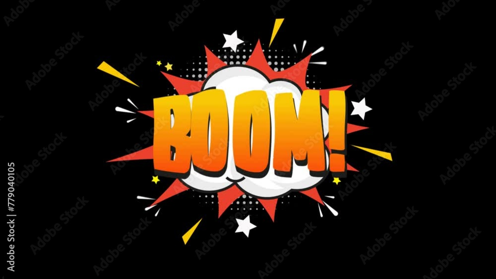 Vidéo Stock BOOM - Comic strip cartoon animation Pop Art text message ...
