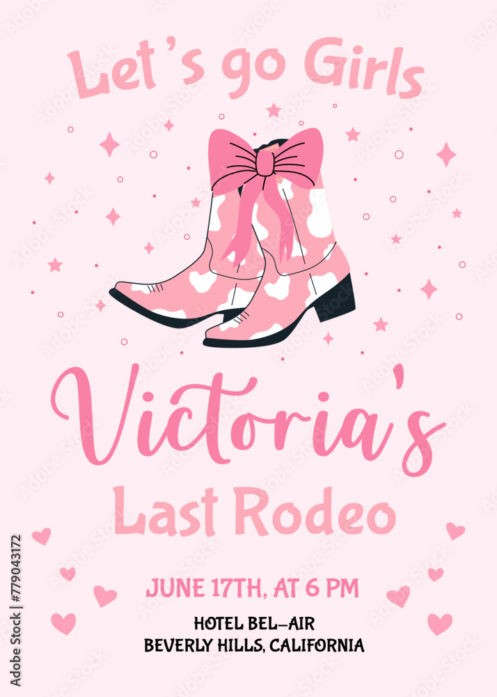 Hen Party invitation card. Last rodeo bachelorette party invitation ...