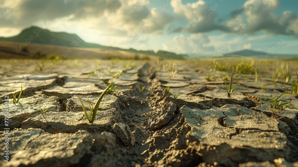 Drought and cracked soil in a dramatic 3D animation, the harsh reality ...