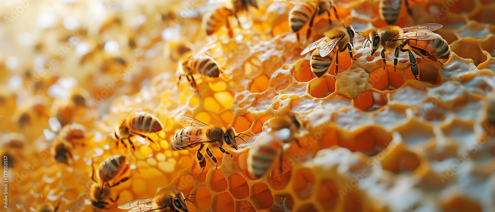 Cross-section of the Illustration of the inside of a beehive ...
