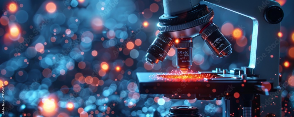 Colorful Microscope Exploring Scientific Concepts A Vivid Portrayal Of A Microscope Set