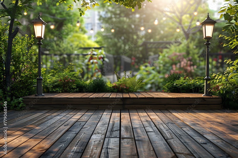 wooden deck wood backyard outdoor patio garden landscaping. Outdoor ...