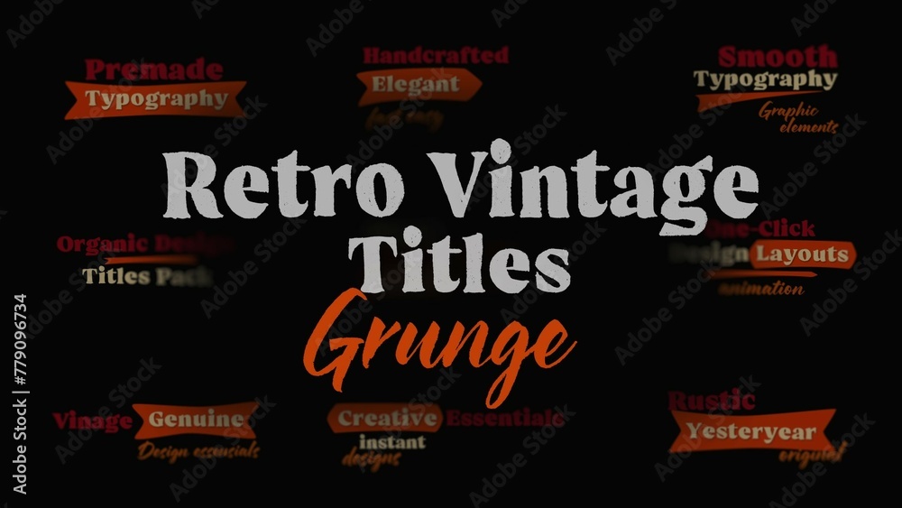 Grunge Vintage Retro Insignia Badges Titles Animation Stock Template ...