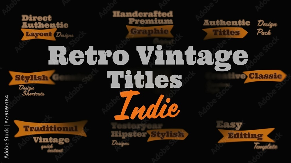 Indie Vintage Retro Insignia Badges Titles Animation Stock Template ...