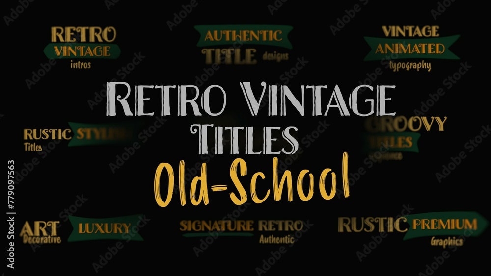 Old-School Vintage Retro Insignia Badges Titles Animation Stock ...