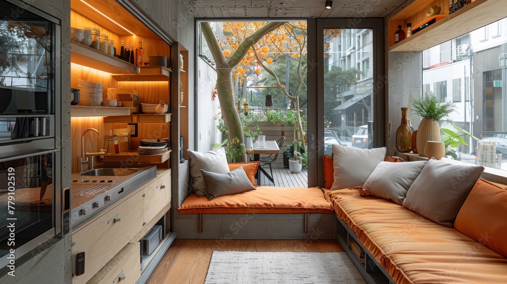 Compact Living Spaces: Photograph multifunctional furniture, space ...