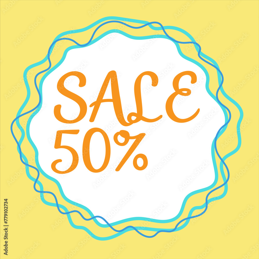 Near round frame made of three curve lines. Ochre (yellow) background ...