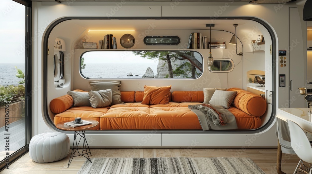 Compact Living Spaces: Photograph multifunctional furniture, space ...