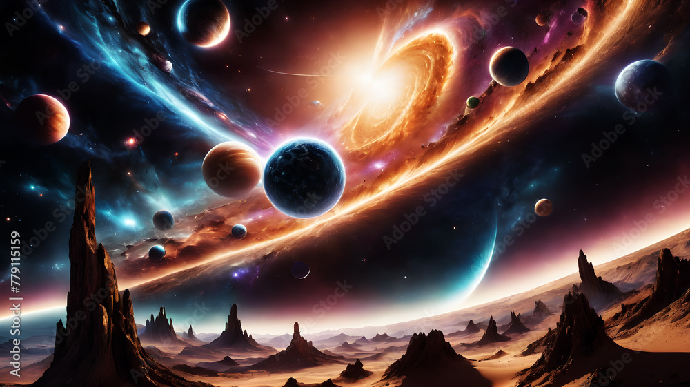 Imagine an abstract background inspired by the mysteries of the cosmos ...