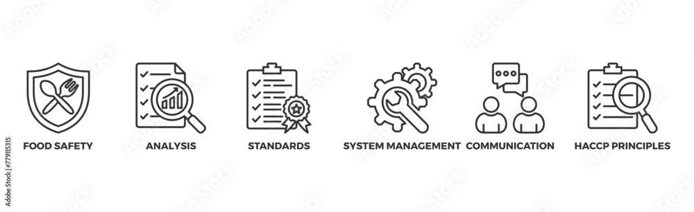 ISO 22000 banner web icon illustration concept for food safety standard ...