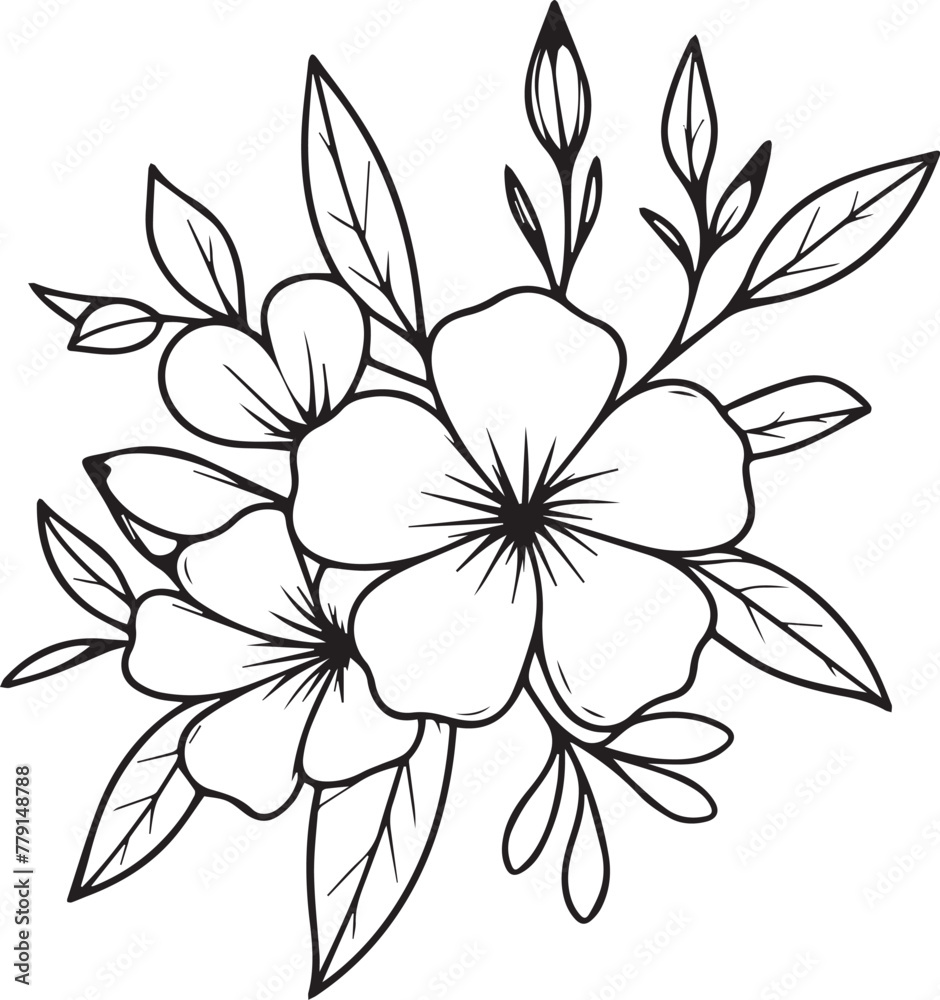 Cute flower coloring pages, Allamanda cathartica drawing, yellow ...