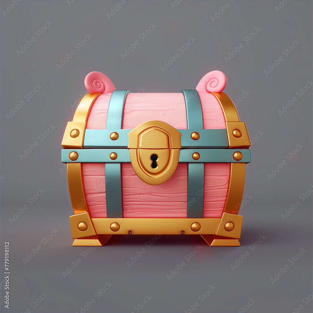 Piggy bank treasure chest icon. Piggy bank box icon. Piggy bank loot ...