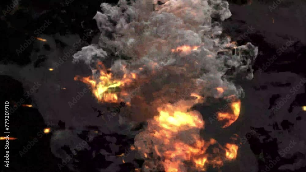 Realistic Fire Tornado Animation on Black Screen Background: 4K Video ...