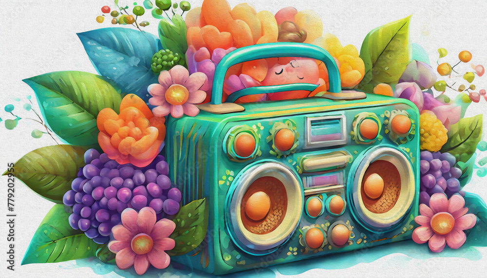oil painting style CARTOON CHARACTER CUTE baby animation vintage retro ...