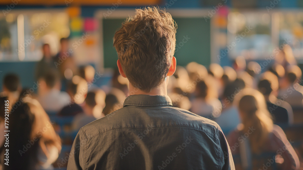 The teacher's perspective: Overlooking a classroom full of students ...