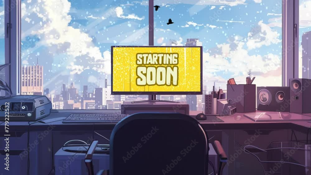 Vidéo Stock Starting Soon title, overlay loop, animated virtual ...