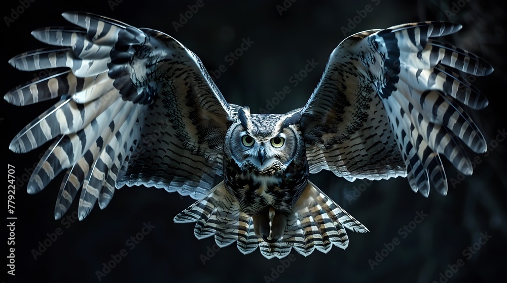 enchanting owl in flight showcasing its silent and predatory motion ...
