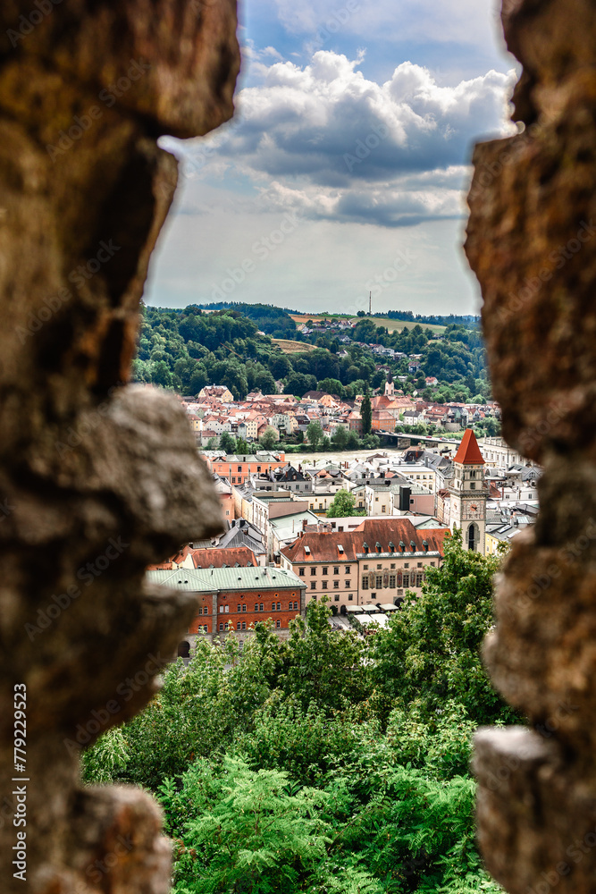 Passau, Germany - July 21, 2023: View of Veste Oberhaus castle. Inner ...