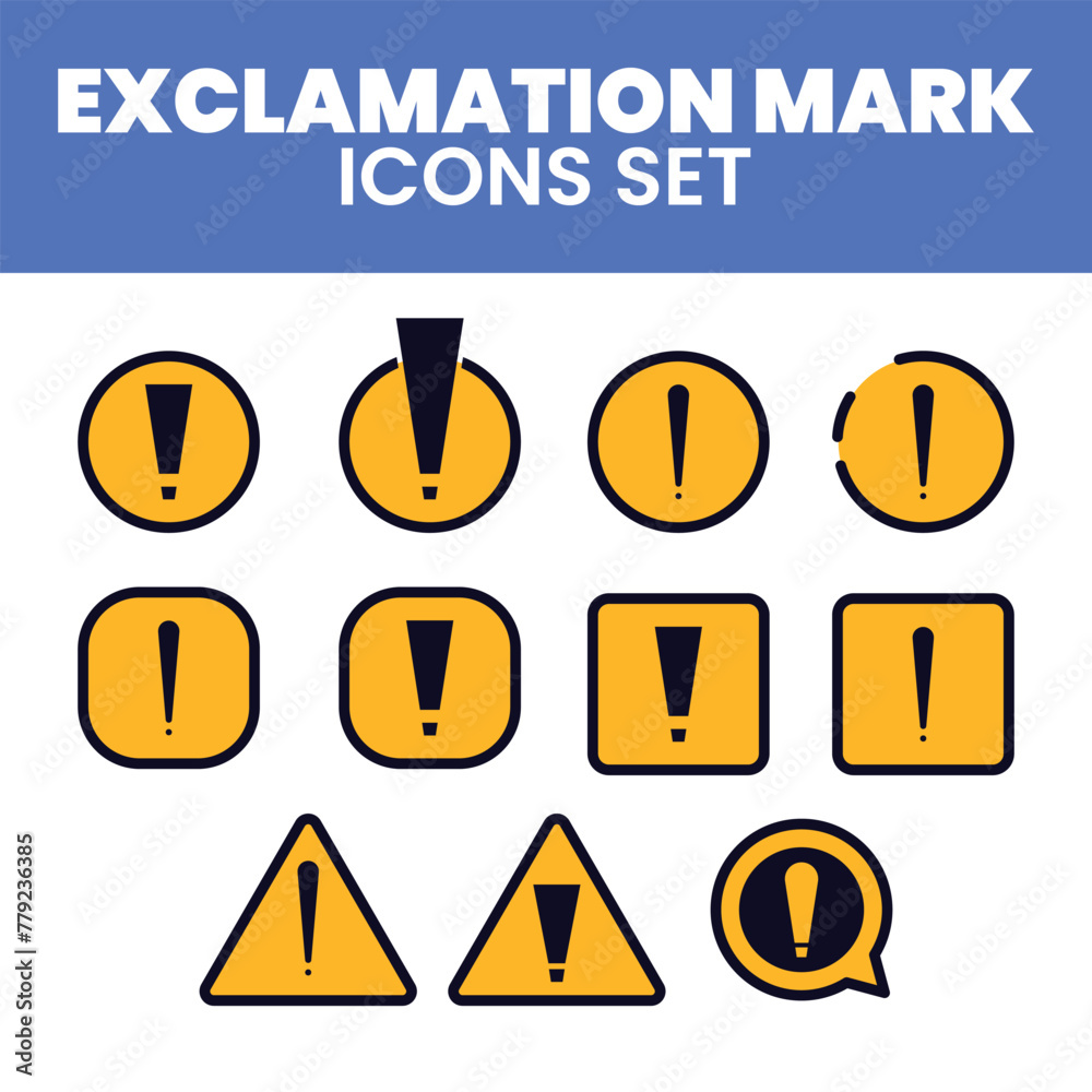 Exclamation Mark Icons Set Vector Exclamation Mark Icons Warning Sign ...