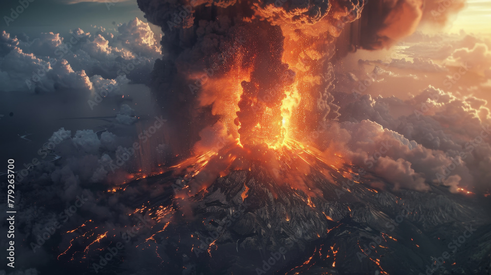 Witness the cataclysmic fury of a supervolcano eruption as it unleashes ...